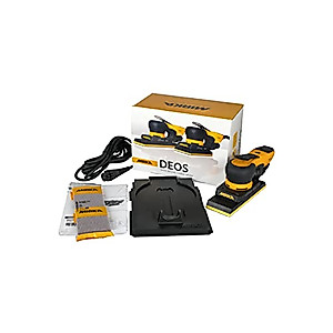 Mirka DEOS Direct Electric Orbital Sander Tool 383XCV / 2.75 inch x 8 inch / 3mm orbit/Dust-free Sanding / MID3830201US,Yellow/Black