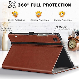 ZtotopCases for Samsung Galaxy Tab A8 10.5 Case 2022, Premium PU Leather Cover with Auto Wake/Sleep, Front Pocket & Multiple Viewing Angles for Samsung Tab A8 10.5 Inch Tablet SM-X200/X205/X207-Brown