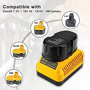 energup DC9310 Fast Battery Charger for Dewalt 7.2V-18V XRP NI-CD NI-MH Battery DC9096 DC9098 DC9099 DC9091 DC9071 DE9057 DW9096 DW9094 DW9072