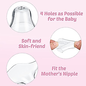 8 Pieces Nipple Cover for Nursing Newborn, Contact Nipple Protector 24 mm 15 mm Nipple Everters with Clear Carrying Case Silicone Nipple Extender for Breastfeeding, Flat or Inverted Nipples