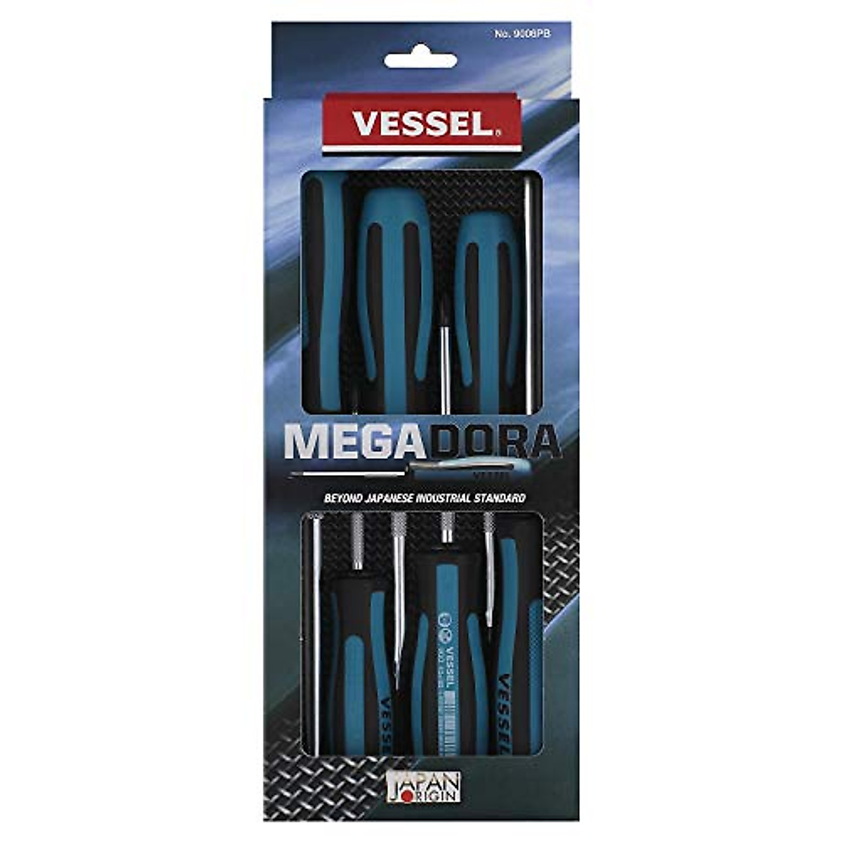 VESSEL MEGADORA Screwdriver Set 6pcs. 9006PB (Paper Box)