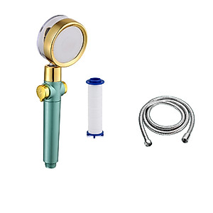 High Pressure Shower Heads 3 Pieces Handheld Turbo Fan Shower Head With Filters Stainless Hose 360 Degrees Rotating Shower Head Jet Shower Head Kit Turbocharged Pressure Propeller Driven Showerhead Ea