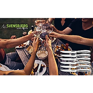Svensbjerg Steak Knife Set, Serrated Steak Knives, Dinner Knives, Knife Set with Covers, Stainless Steel | SB-SK101