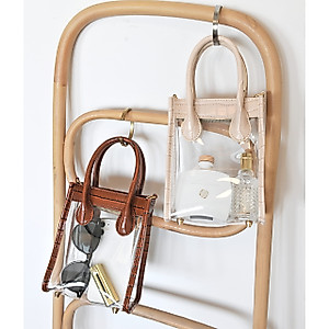 Clear PVC Shoulder Handbag Women Crocodile Vegan Leather Mini Tote Cross Body Bag Purse (Brown Crocodile)