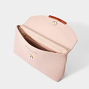 KATIE LOXTON Dani Tortoiseshell Womens Medium Vegan Leather Handbag Purse Clutch Dusty Pink