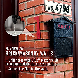 Anley Universal Outgoing Mailbox Flag for Brick, Wood, Metal & Stucco - Rust Resistant Plastic Alert Postal Carrier Raised Signal Flags Replacement Kit - Mounting Fasteners Included (Red, Flag Only)