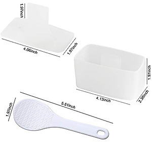 2 Pack Non Stick Musubi Maker Press with Small Rice Paddle, Sushi Making Kit Onigiri Mold Luncheon Meat Press Hawaiian Musubi Maker Mold (White)