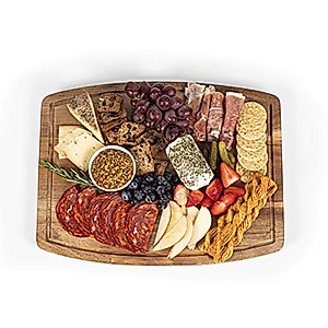 TOSCANA - a Picnic Time brand Ovale Acacia Cutting Board, Cheese Boards Charcuterie Boards, Wood Serving Platter, (Acacia Wood)