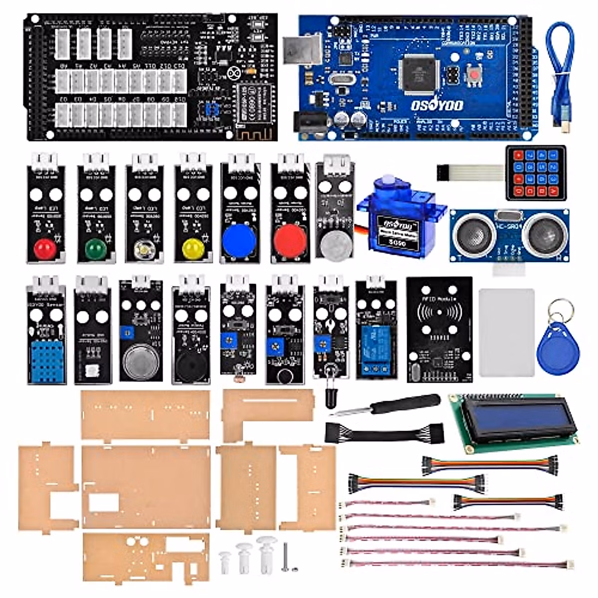 OSOYOO Smart Home IoT Learning Kit for Arduino, Wooden House Model, DIY IoT Programming, Internet of Things kit