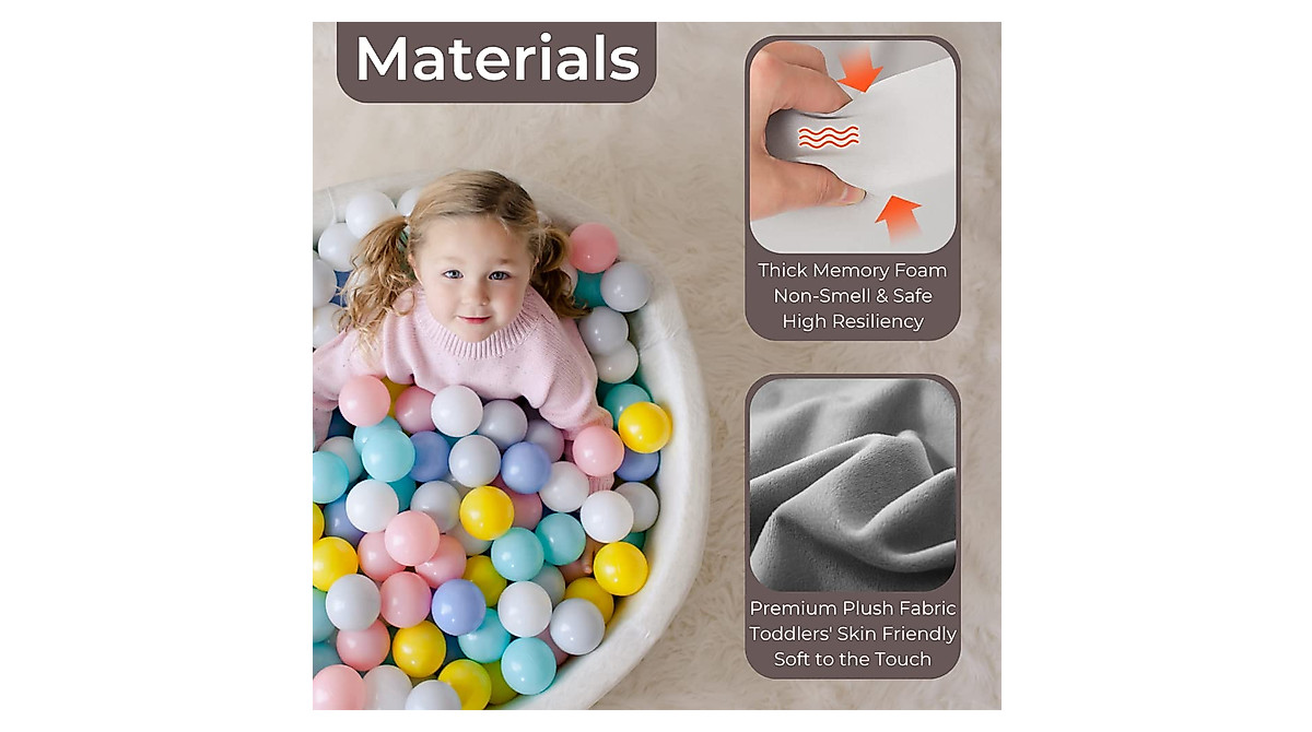 Wonder Space Kids Round Ball Pit - Soft Plush Indoor & Outdoor Play Toy