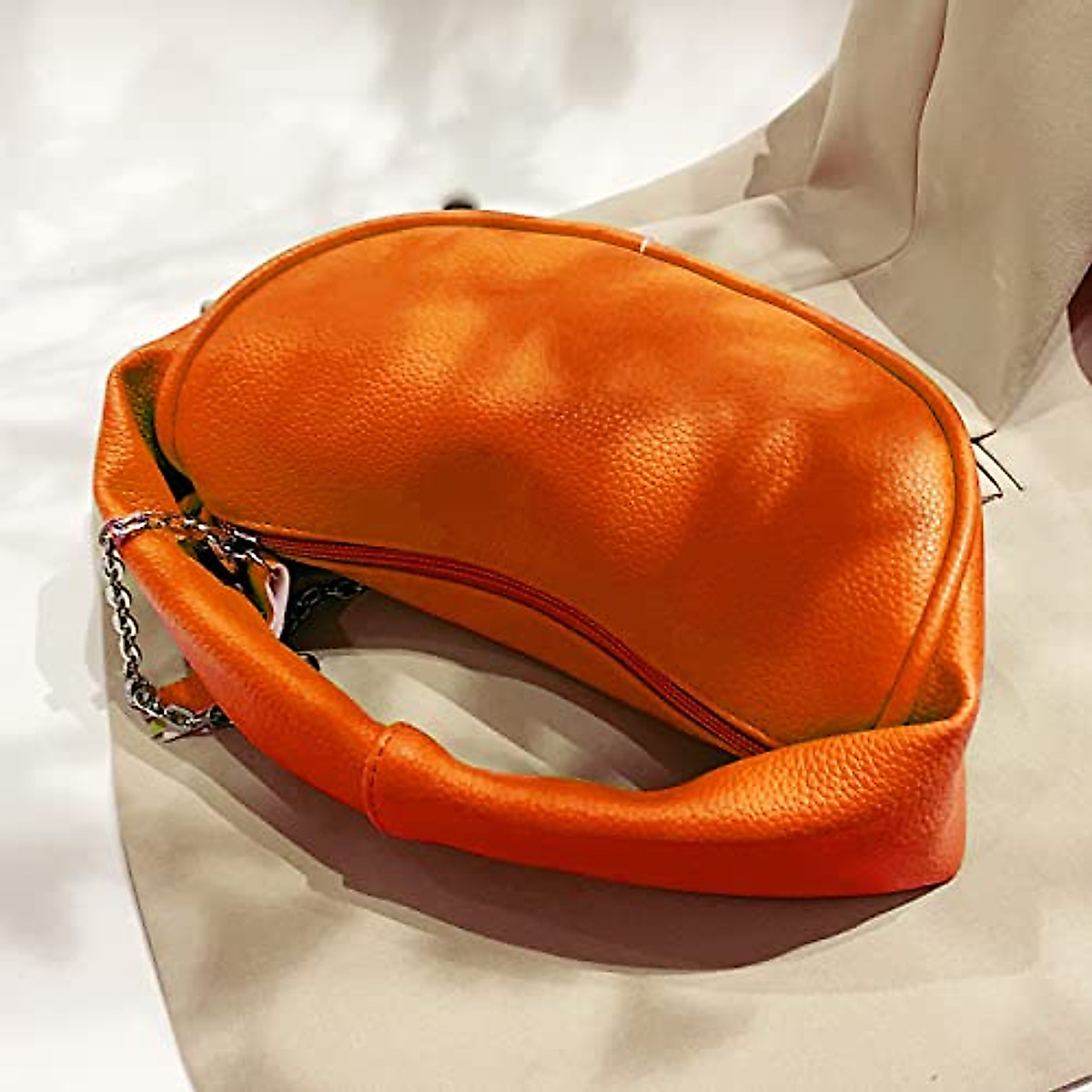 Cute Hobo Tote Handbag Mini Clutch Purse with Zipper Closure