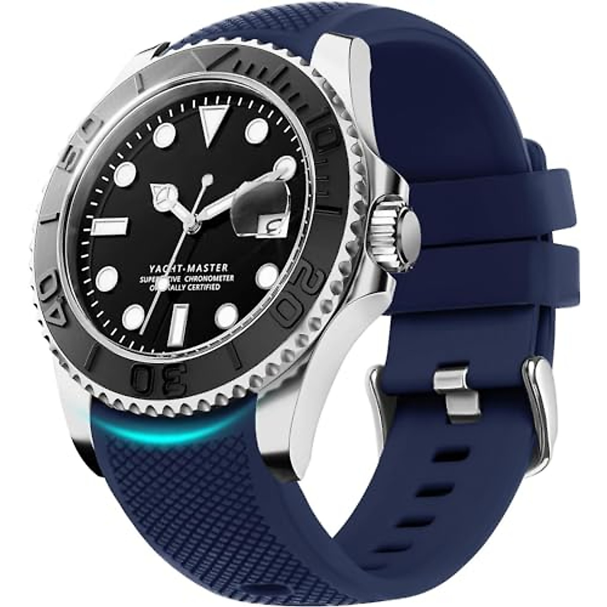 Fullmosa 22mm Silicone Watch Bands No Gaps Compatible for Samsung Galaxy Watch 46mm/Gear S3 Classic/Frontier, Galaxy Watch 3 45mm,(Blue)