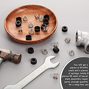 RP4993 Replacement Seats and Springs RP4993 Faucet Repair Seat Spring Kit Faucet Stem Assembly Repair Kit Compatible with Faucet Repair Kit (8 Pieces)