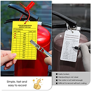 Monthly Fire Extinguisher Inspection Tags Set Including 2023-2026 Maintenance Tags Plastic Tamper Seals Fire Extinguisher Pull Pins Numbered Security Tags with Handheld Hole Puncher (76 Pieces)