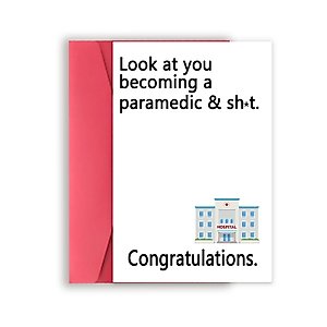 Missonemi Paramedic Graduation Card, Funny New Paramedic Card, Graduation Card For Nursing School Graduate - Look At You Becoming A Paramedic