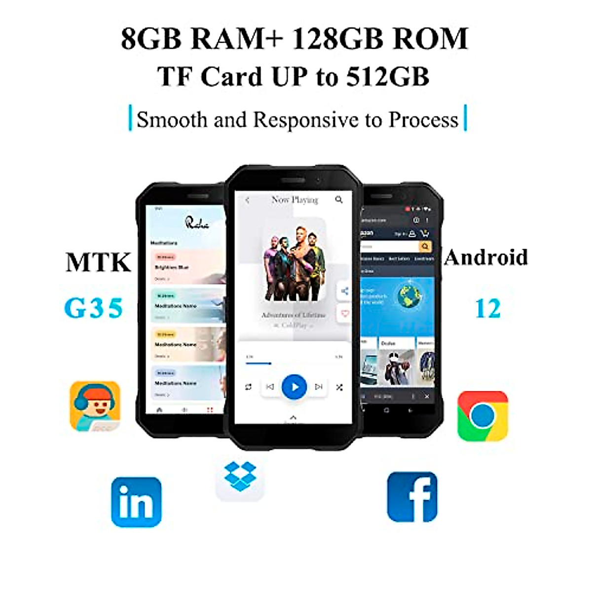 DOOGEE S61 PRO Rugged Smartphone (2022) - 20MP Night Vision Unlocked Android Phones - 8GB+128GB - Android 12 - IP68 Waterproof Rugged Phone Outdoor- 5180mAh Battery - 6.0" IPS HD- Dual SIM 4G - NFC