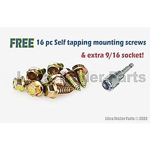 LIBRA Heavy Duty 9000lbs 24" RV Trailer Stabilizer Leveling Scissor Jacks w/Dual Power Drill Sockets & Full Installation Kit,Set 4