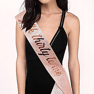 "Talk Thirty to me" Sash and Rhinestone Crown Set - 30th Birthday Party Gifts Birthday Sash for Women Birthday Party Supplies