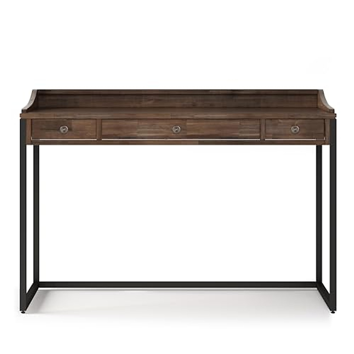 SIMPLIHOME Ralston SOLID ACACIA WOOD Modern Industrial 48 Inch Wide Small Desk in Rustic Natural Aged Brown, For the Office Desk, Writing Table, Workstation and Study Table