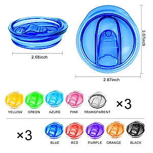60 Pcs 20 oz Skinny Tumbler Lid Plastic Splash Resistant Lids Multi-colored Tumbler Cup Replacement Lids Spill Proof Travel Mug Lid for Mouth Tumbler Coffee Cooler Cup