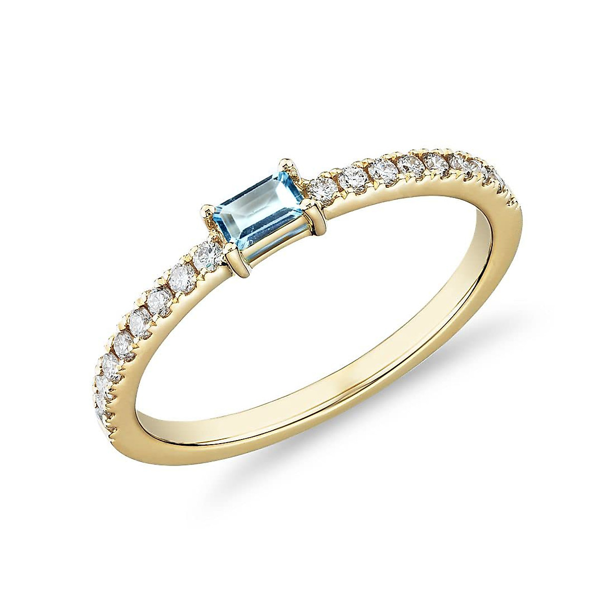 Jewelrygift Plated Stacking Band Ring Natural-Blue-Topaz Gtone Daliy Wear, Party Wear, Ofice Wear Beautiful Engagement Wedding Jewelry for Men and Women Ring : 5.5