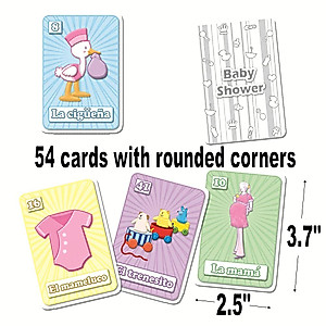 More Fiesta Baby Shower Bingo Game in Spanish, for 20 Players