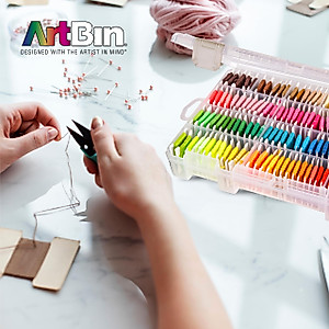ArtBin 6840JN Floss Finder Box, Sewing & Embroidery Organizer, [1] Plastic Storage Case, Clear