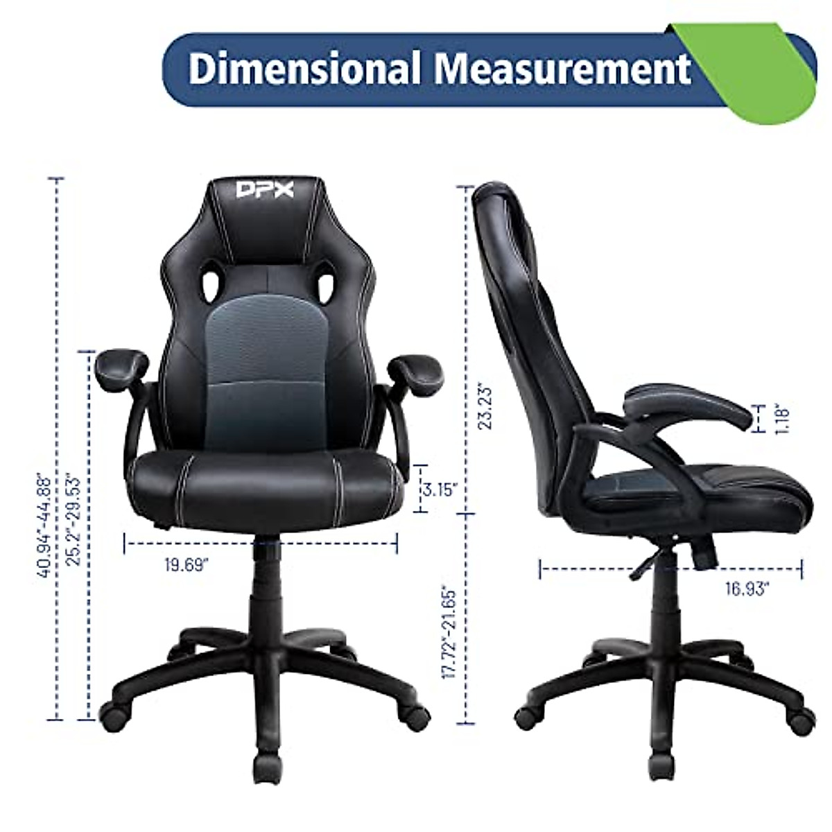 FONTOI Gaming Ergonomic Home Office Desk Swivel Computer Chair, Black