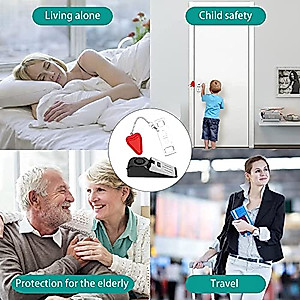 HNHMT Upgraded Portable Door Lock & Door Stop Alarm, Dual Protection Security Door Kit,Door ​Security Devices Pocket Self Defensey Tools,for Traveling Hotel Home Apartment College House(2 Pack)