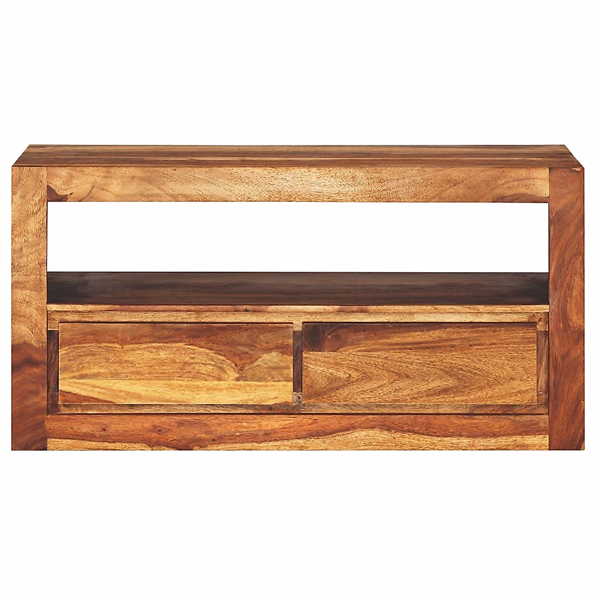 vidaXL Sheesham Solid Wood TV Stand - Robust and Durable Television Cabinet, Ideal for Media Storage, Beautifully Polished, Painted and Lacquered - Measures 31.5"x11.8"x15.7"