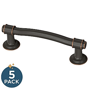 Franklin Brass Nautical (5-Pack) Cabinet Handles 3' Hole Center Bronze w/Copper Highlights Kitchen Drawer Pulls Dresser, Furniture Hardware P18639K-VBC-B