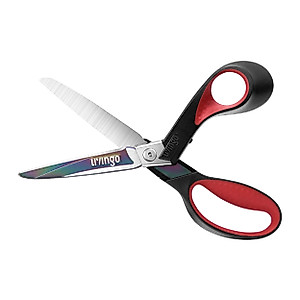 LIVINGO Industrial Scissors Heavy Duty: 9" Professional Multipurpose Shears Sharp Stainless Steel - Forged Titanium Coated Scissors for Fabric Sewing Carpet Craft Workshop Outdoor Home Office