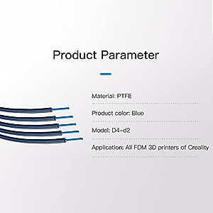Creality Official 1 Meter Capricorn Teflon Tube PTFE Bowden Tubing 1.75mm Filament, Low Friction for Ender 3/3 Pro/3 V2 Ender 3 Neo/3 V2 Neo/3 Max Neo Ender 5/5 Pro Ender 5 S1 CR-10 CR-6 SE 3D Printer