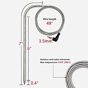 Replacement for Pit Boss Meat Probe Pellet Grills and Pellet Smokers Parts,2pc Waterproof BBQ Temperature Probe,3.5 mm Plug,Equipped with Stainless Steel Grill Holder 2pc