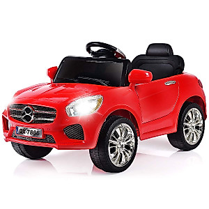 Costzon Kids Ride On Car, 6V RC Parental Remote Control & Foot Pedal Manual Modes, Battery Powered Vehicle w/LED Lights MP3 Functions, White