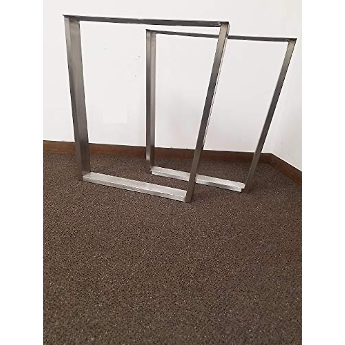 Brushed Stainless Table Legs, Rectangular Tapered Style - Any Size