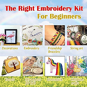 Embroidery Floss Rainbow Color 50 Skeins Per Pack Cross Stitch Threads Friendship Bracelets Floss Crafts Floss