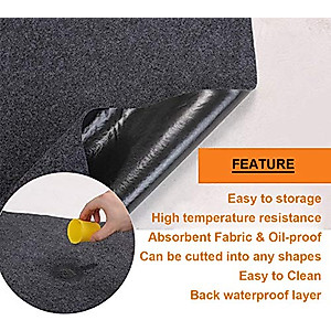 Brinman Under Grill Mat,Premium Grill Mat for Deck, Under Grill Floor Mats to Protect Deck,BBQ Mat for Under BBQ, Absorbent Oil Pad Protector for Decks and Patios,Waterproof, Reusable,(36x30 Inches)…