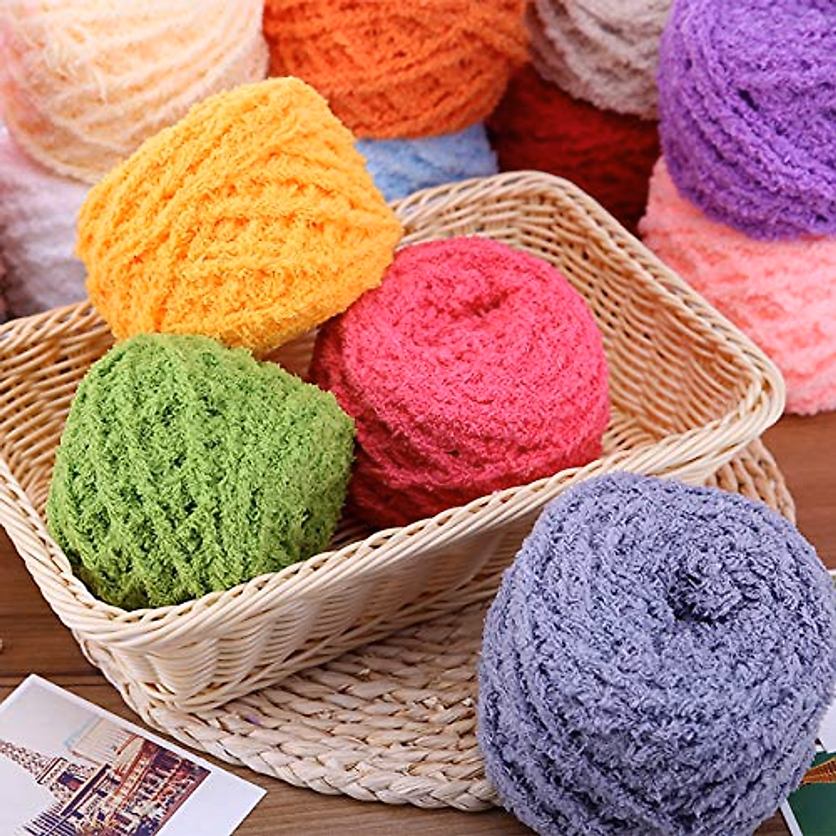 OURVER (14 Light Khaki) Celine lin One Skein Super Soft Warm Coral Fleece Fluffy Knitting Yarn Baby Blanket Yarn, 5 Rolls x100g