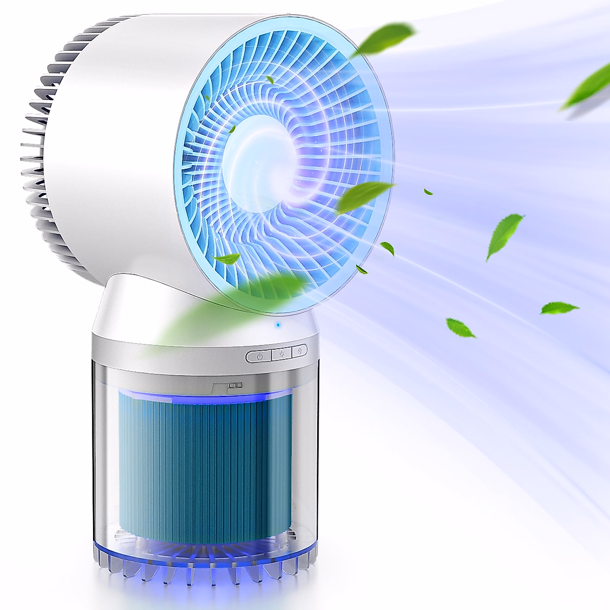 KONSIDEN Desk Fan with Air Freshening, 13 inch Quiet Table Fan, Whole Room Air Circulator Fan, Rechargeable Desk Fan, Cooling & Air Freshening, Ideal for Bedroom, Office, Livingroom