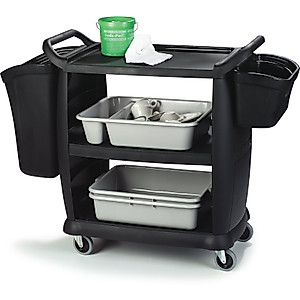 CFS CC11SH03 Polycarbonate Silverware Bin for Bussing Cart, 11" Length x 18" Width x 11" Height, Black