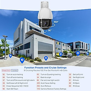 PANOEAGLE 4K PTZ Security Camera,Auto Tracking PoE IP Camera Outoodr,18x Optical Zoom,Smart Human Vehicle Detection,Two-Way Talk,165ft IR Night Vision,4818X-IS
