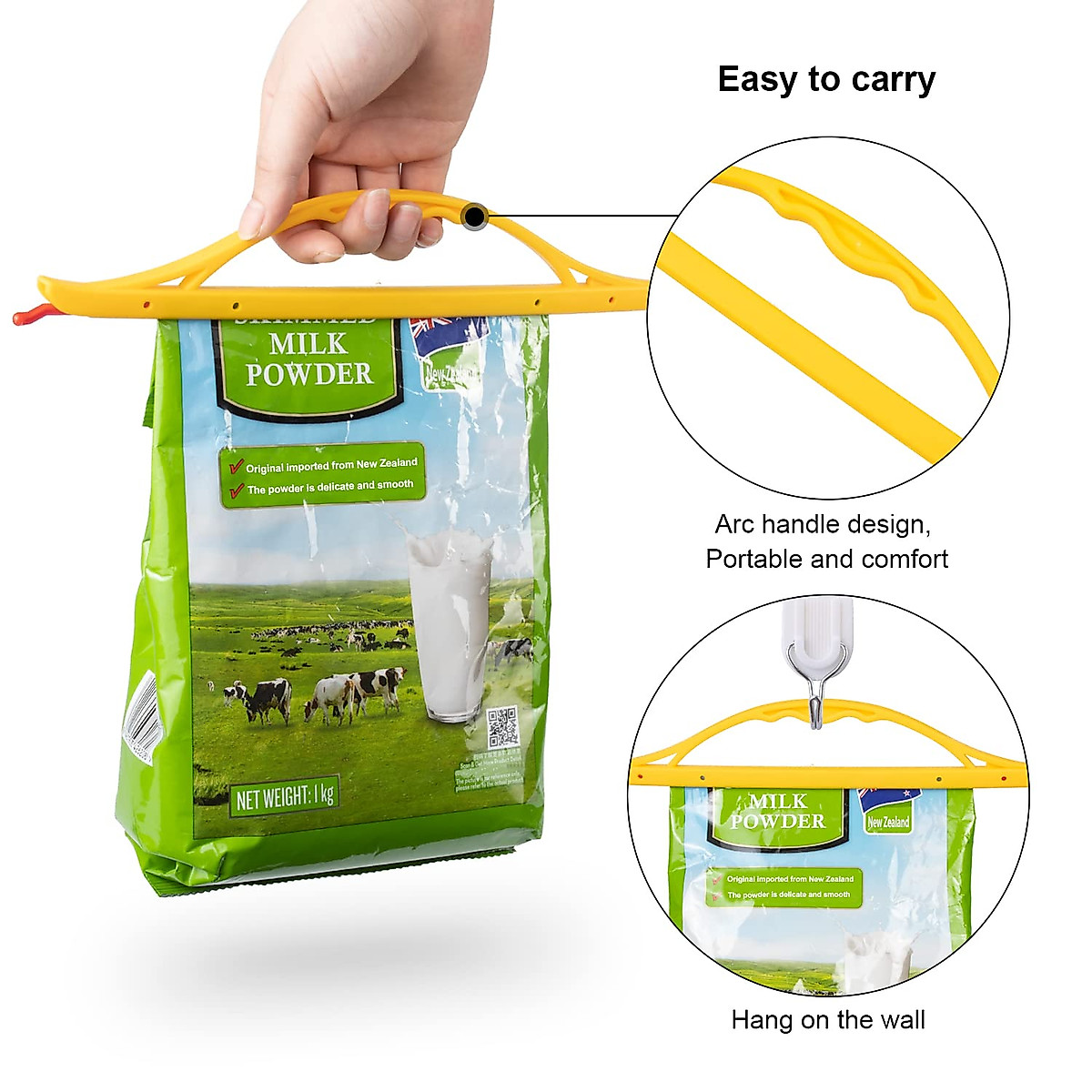 12 Pieces Bag Clips for Bags Plastic Bag Sealer with Handle,Bag Sealing Clips for Open Bags Clips for Food Packages,Binder Clips Chip Clips Food Storage Fresh Keeping (11/13.7 inch)…