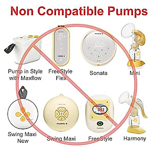 Maymom MyFit Flange Set, Two-Piece Breast Shield (21mm Small) Connector Valve Membrane Compatible with Medela Breast Pumps (Pump in Style Advanced, Lactina, Symphony) Not Original Medela Pump Parts