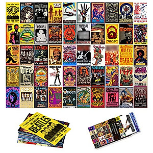 Vintage Rock Wall Collage Kit, Aesthetic Room Decor, Retro Music Concert Album Photo Wall Aesthetic Pictures, Classic Rock Posters, Band Posters (Vintage Rock Wall Collage Kit)