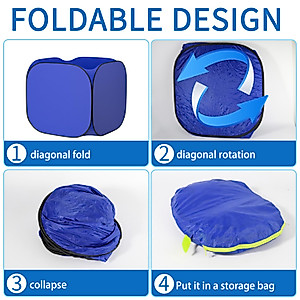 Xuyongjun Kids Toy Storage Chest - Extra Large Lightweight Collapsible Toy Box Organizer Boxes Bins Baskets for Kids, Boys, Girls, Nursery Room, Playroom, Closet, 28"x28"x28" (Blue)