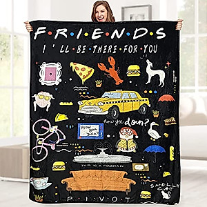 Friends Blanket,Friends TV Show Gifts,Friends TV Show Merchandise,Double Sided Print Throw Soft Warm Lightweight Blanket for Friends Fans Birthday Christmas,Home Living Room Decor Black 51"x59"