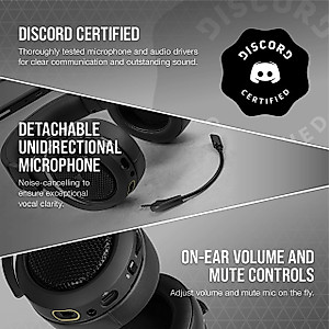 Corsair HS70 BLUETOOTH Wired Gaming Headset with Bluetooth (Wired Compatibility with Xbox/PlayStation and Wireless Bluetooth with PC/Switch/iOS/Android, Up to 30 Hours of Battery Life) Carbon,Black