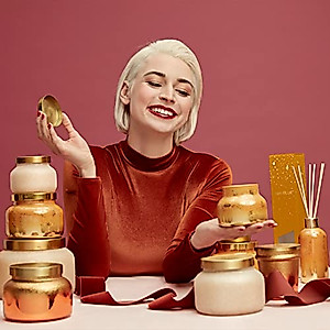 Capri Blue Glimmer Signature Jar - Pumpkin Dulce Scented Candle with Ombre Glass Candle Holder - Luxury Aromatherapy Candle - 19 Oz - Cider and Gold