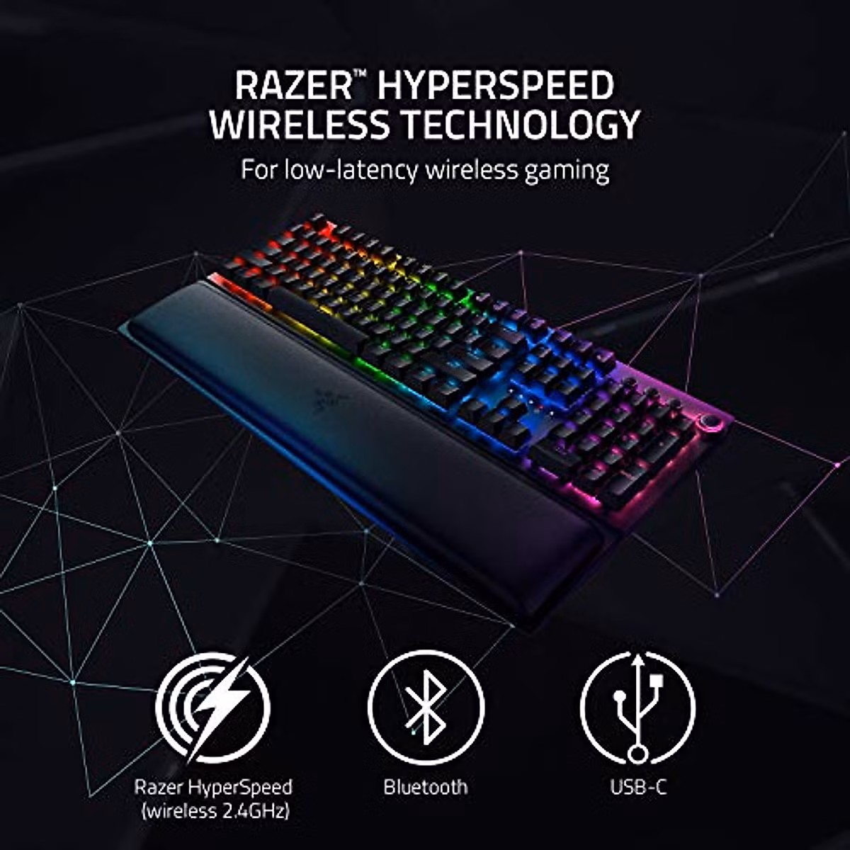 Razer BlackWidow V3 Pro Mechanical Wireless Gaming Keyboard: Green Mechanical Switches - Tactile & Clicky - Chroma RGB Lighting - Anti-Ghosting - Programmable Macro Functionality (Renewed)